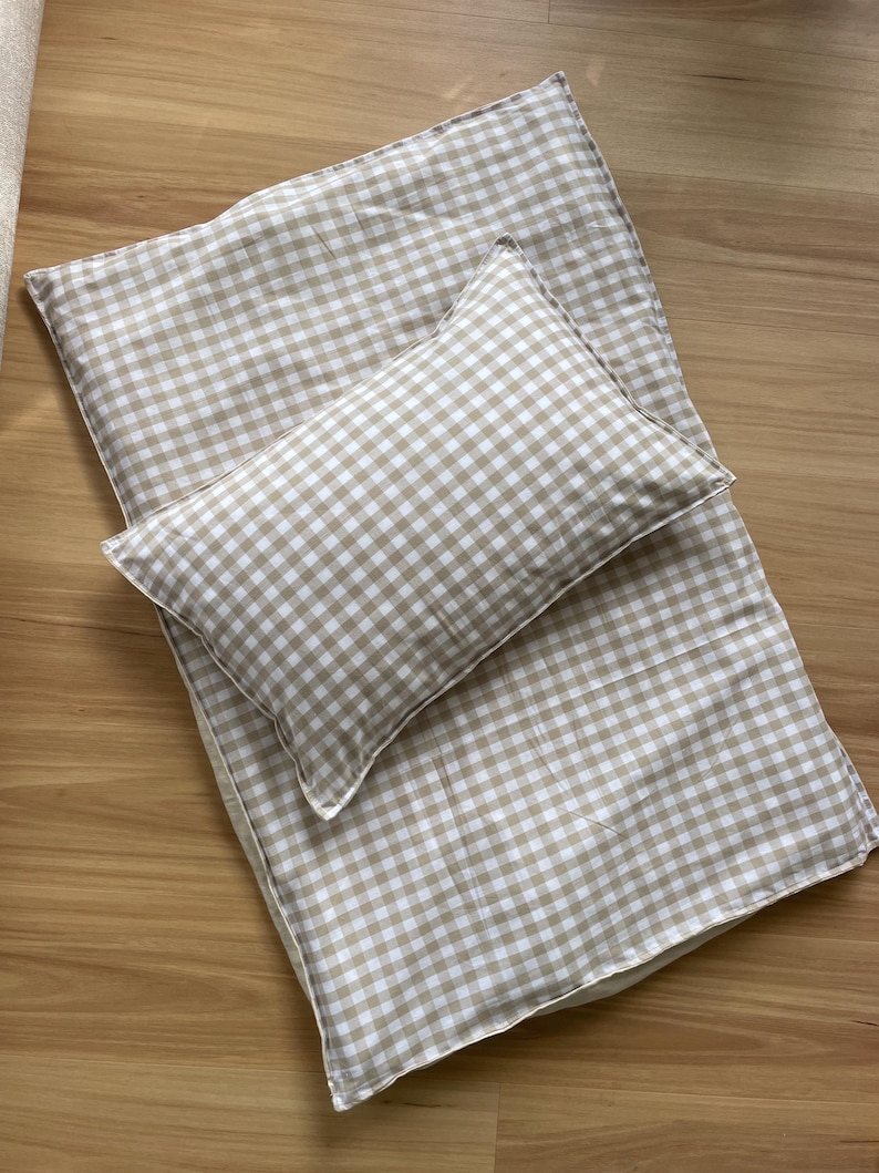 Gingham Cot Quilt Cover Set, Doona Cover and Infant Child Pillow Case ...