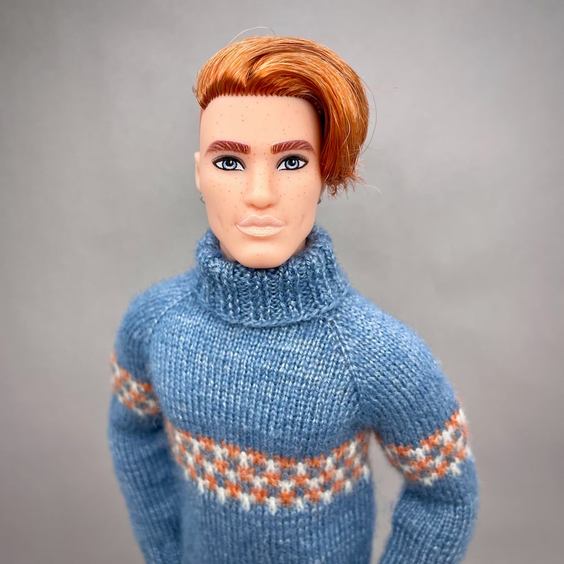 Sweater for Ken, Knitting Pattern for Doll Ken, Pullover Knitting ...