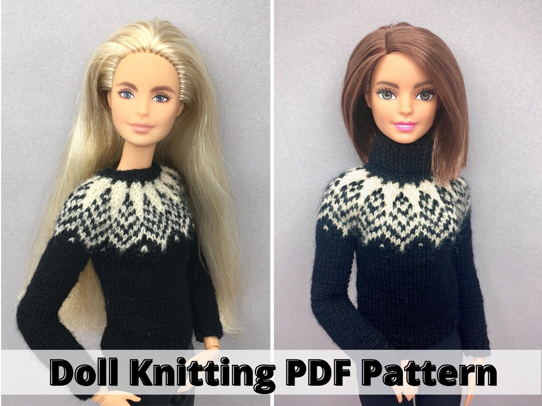 Doll Clothes Knitting Pattern. Sweater Knitting Pattern Fits 11.5 Inch ...