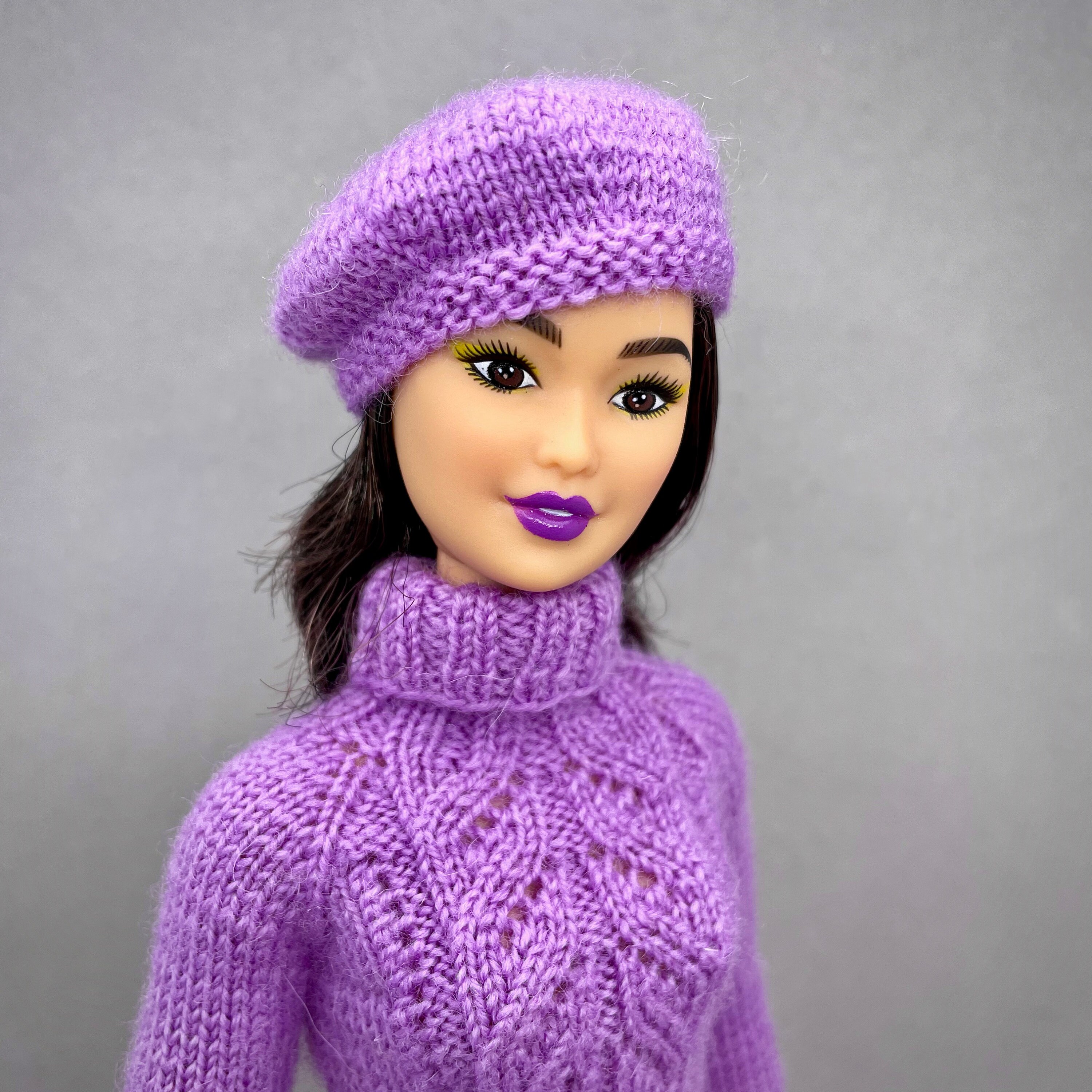 Sweater, Skirt and Beret Knitting Pattern for Barbie Doll, Pattern ...