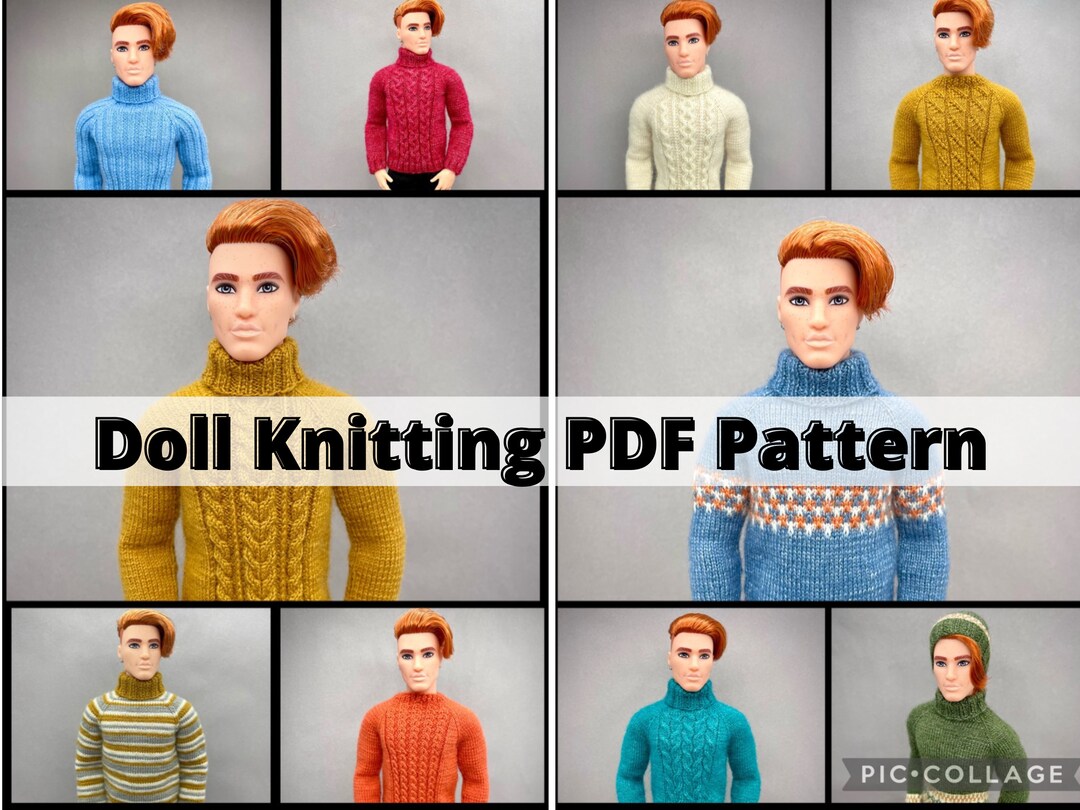 10 Sweaters for Ken Doll, PDF Knitting Pattern Doll Clothes - Etsy