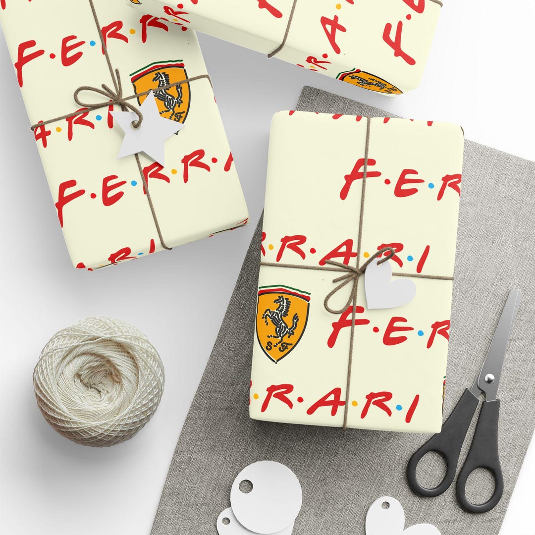 Ferrari F1 Team Christmas Wrapping Paper: Vintage Style Gift Wrap - Etsy