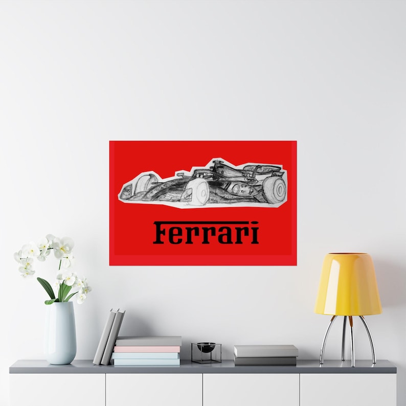 Forza Ferrari F1 Matte Horizontal Poster, Sports Car Racing Wall Art ...