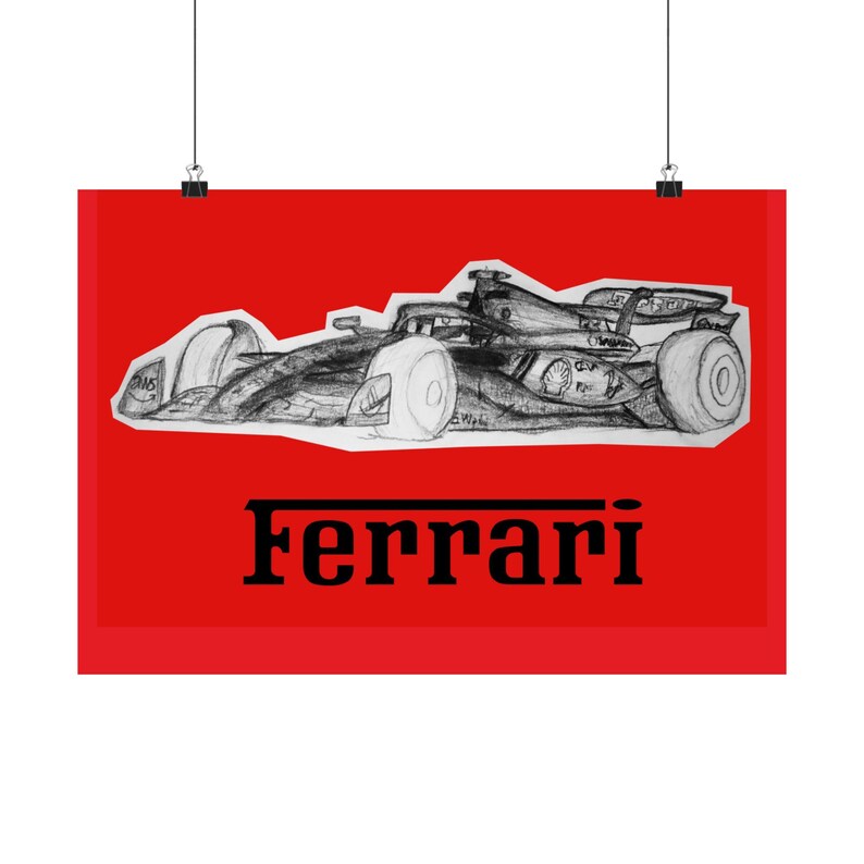 Forza Ferrari F1 Matte Horizontal Poster, Sports Car Racing Wall Art ...