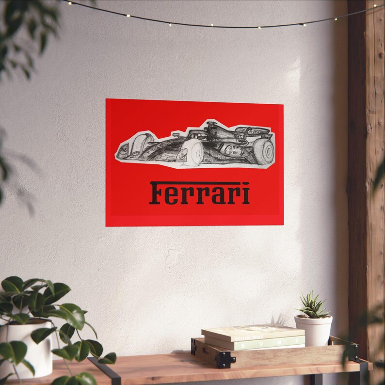 Forza Ferrari F1 Matte Horizontal Poster, Sports Car Racing Wall Art ...