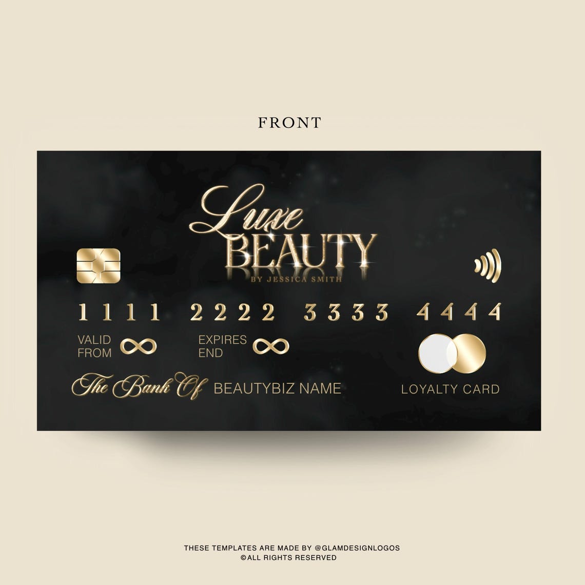 Luxury Gold & Black Credit Card Loyalty Card, Canva Template, Bank Card ...