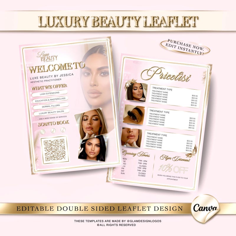 Beauty Leaflet Template - Etsy