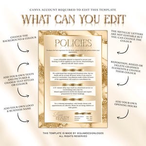 Luxury Editable Gold & Beige Marble Beauty Salon Policies Template ...