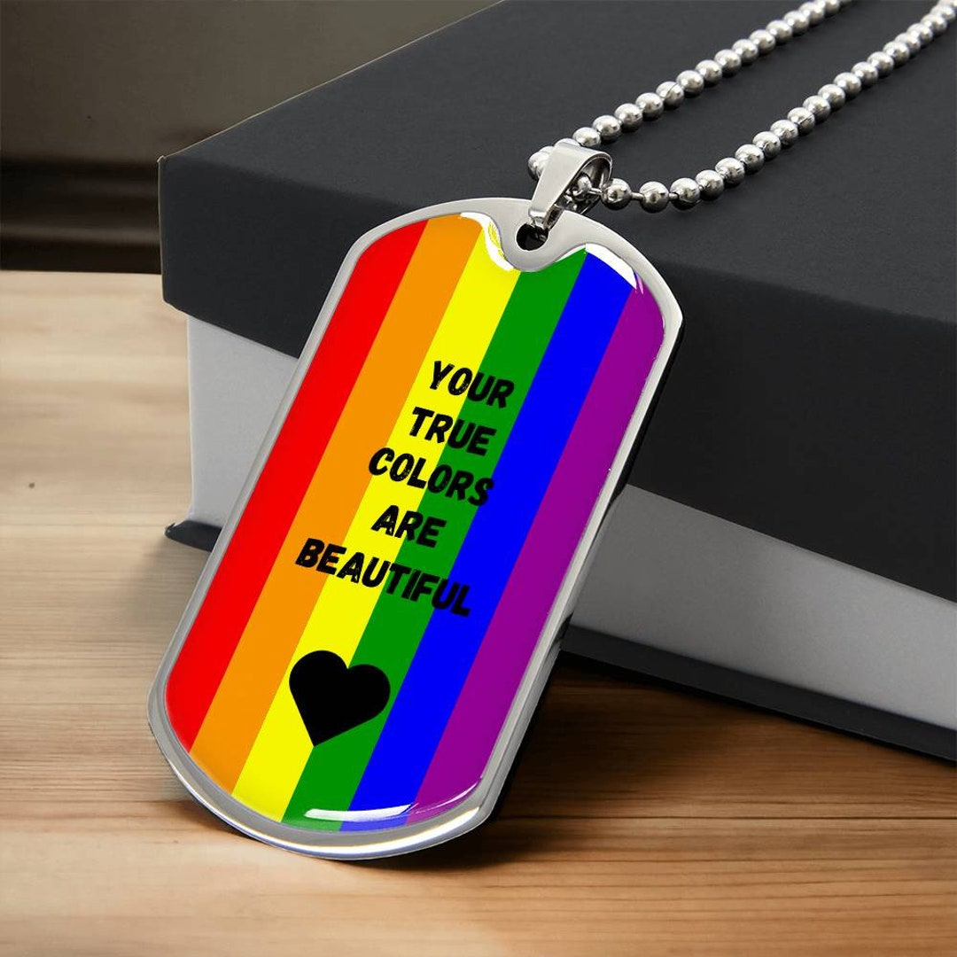 LGBTQ Pride Heart Enamel Tag Rainbow Progress Pride Pin Gay Pride Great ...