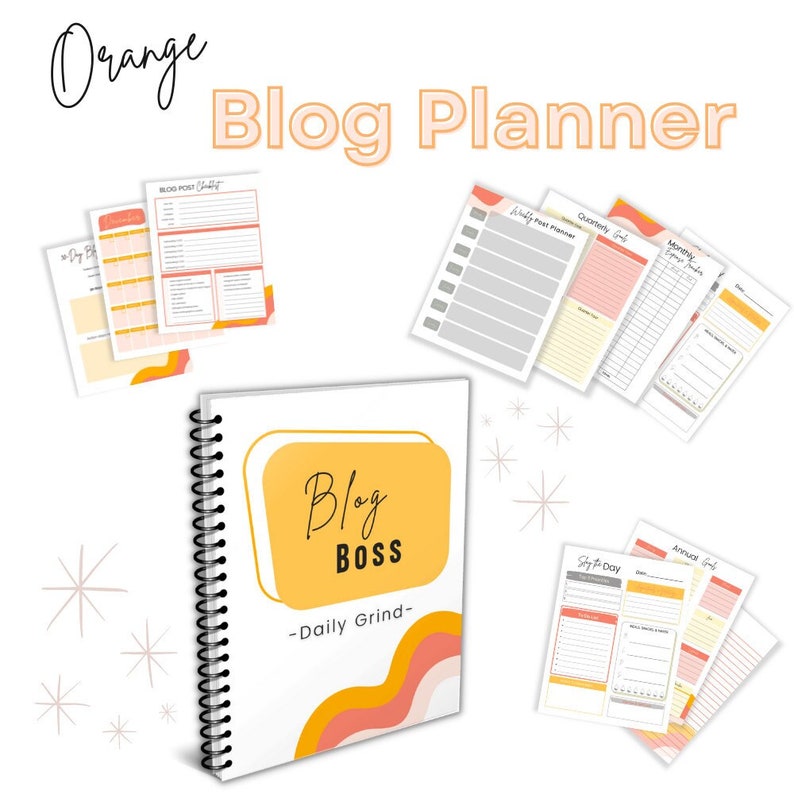 Orange Blog Boss Planner Printable Blog Planner Blogging - Etsy