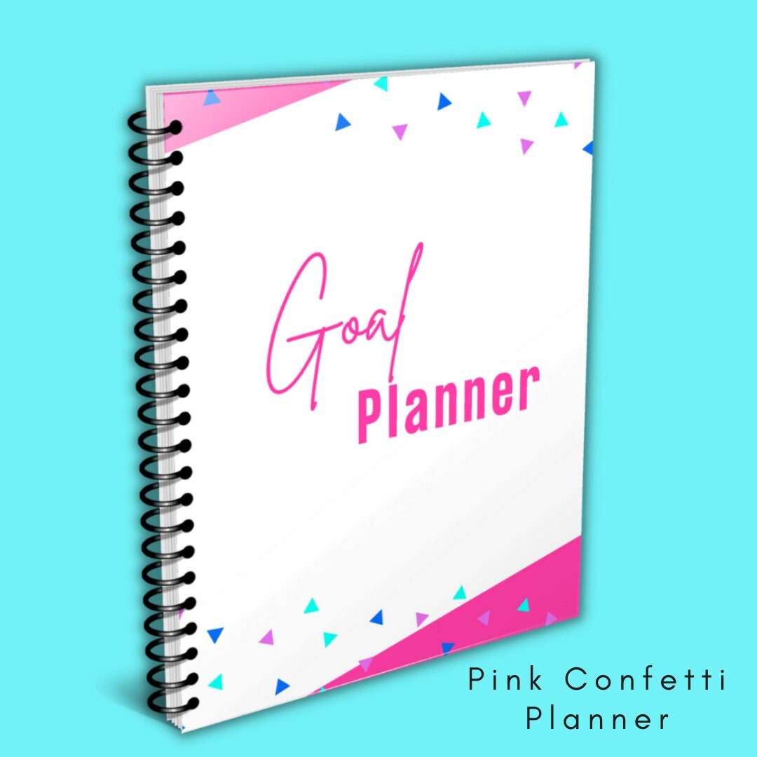 Pink Confetti Goal Planner: 31-page Monthly Printable (PDF Download) - Etsy