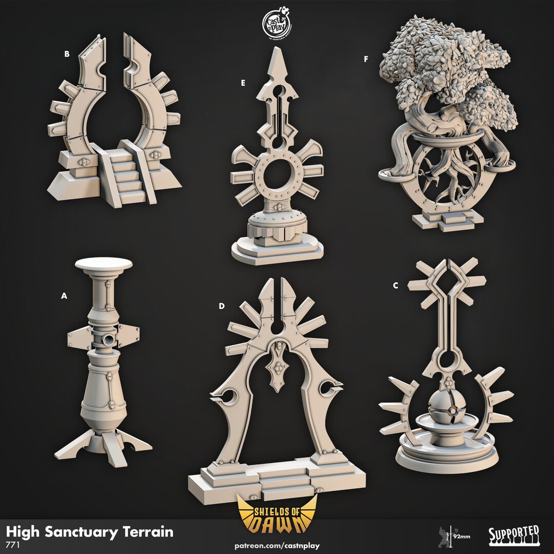 High Sanctuary Terrain Shields of Dawn Collection 3D Resin Print D&D ...