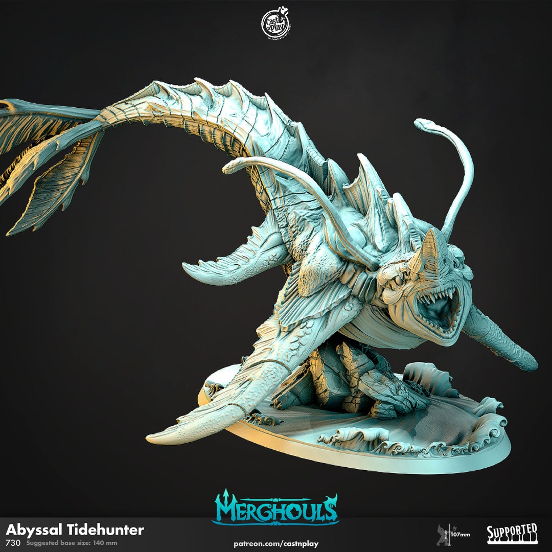 Abyssal Tidehunter Merghouls Collection 3D Resin Print D&D Pathfinder ...