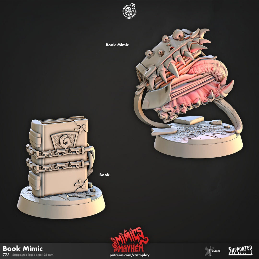 Monster Mimic Book Set 3D Resin Print D&D Pathfinder Runequest NPC ...