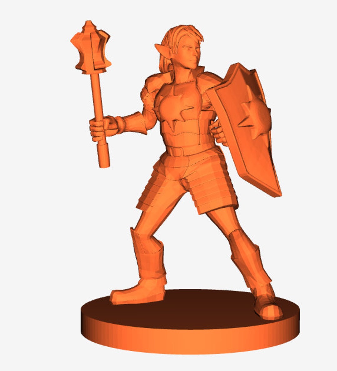 Cleric Light Elf With Mace and Shield Female - Etsy