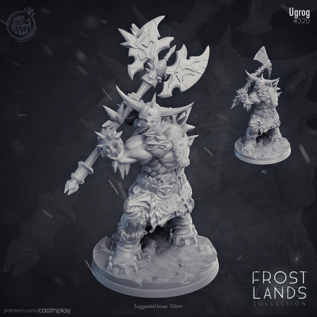 Ugrog Frost Giant Male Frost Lands Collection 3D Resin - Etsy