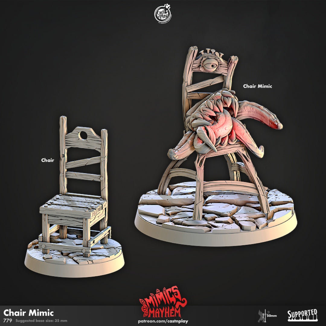 Monster Mimic Chair 2 Set 3D Resin Print D&D Pathfinder Runequest NPC ...