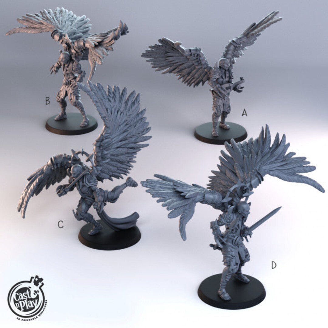 Monster Angel Warrior 3D Resin Print D&D Pathfinder NPC Miniature - Etsy