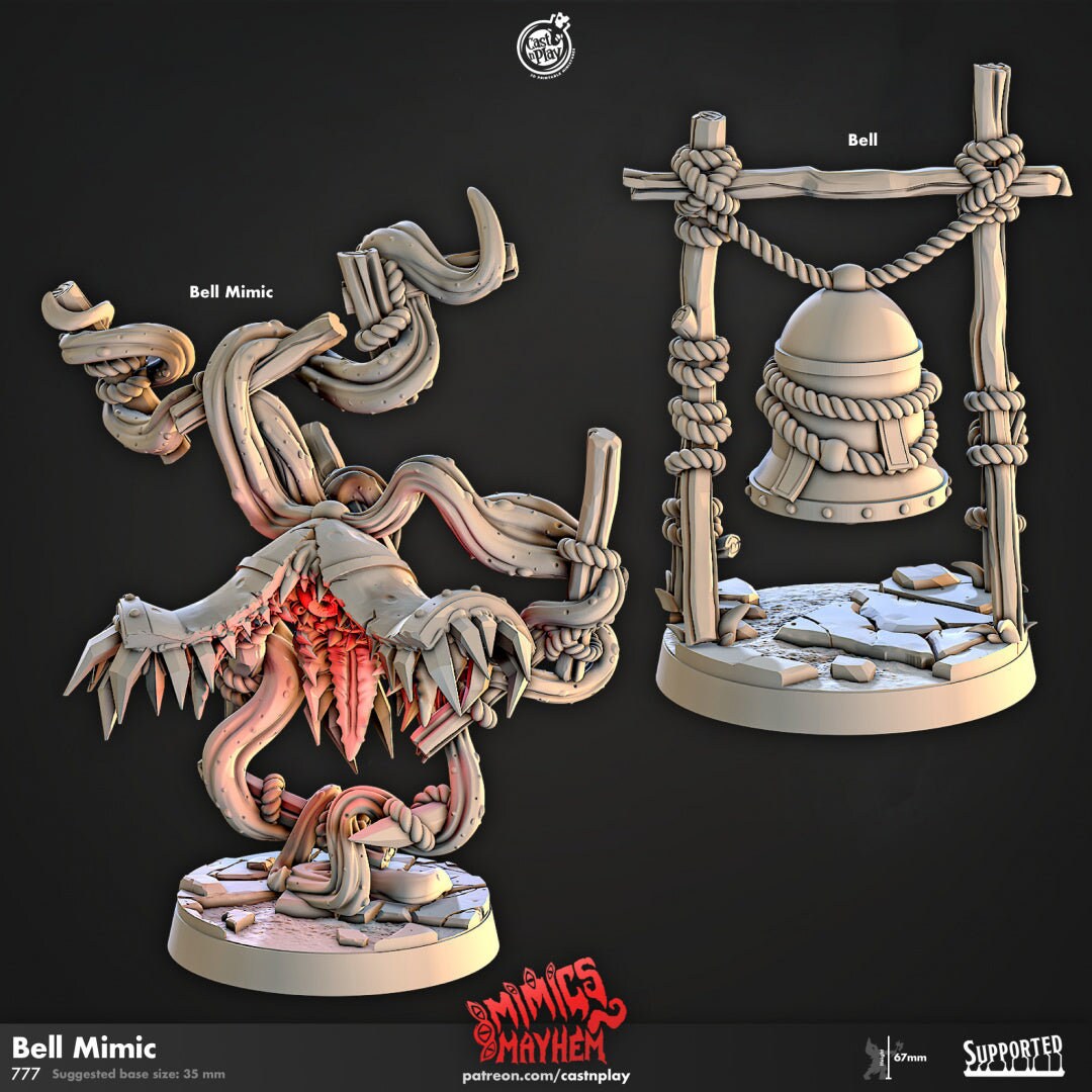 Monster Mimic Bell Set 3D Resin Print D&D Pathfinder Runequest NPC ...