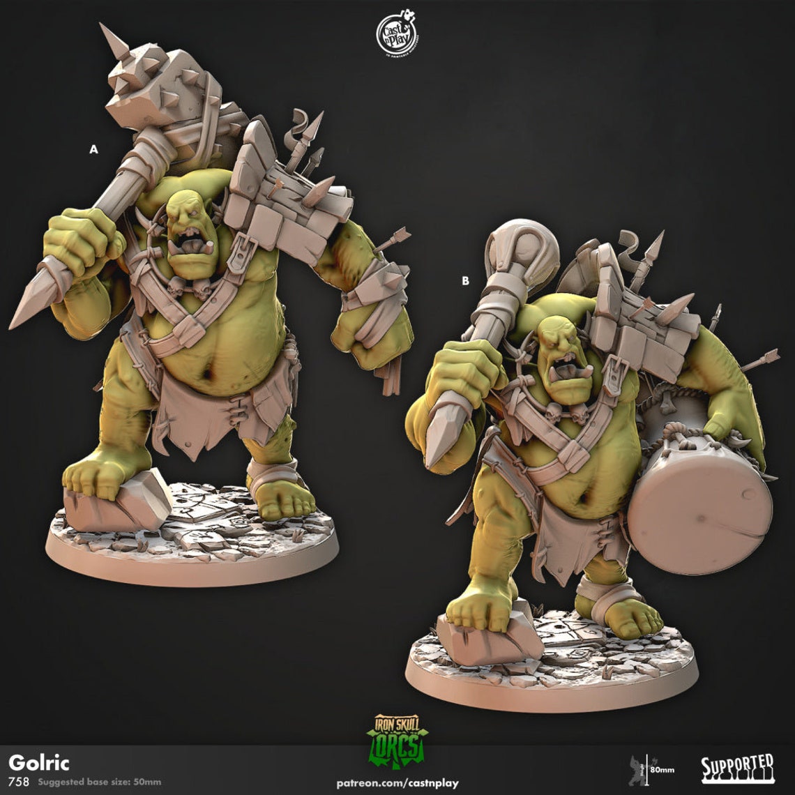 Golric Iron Skull Orcs Collection 3D Resin Print D&D - Etsy