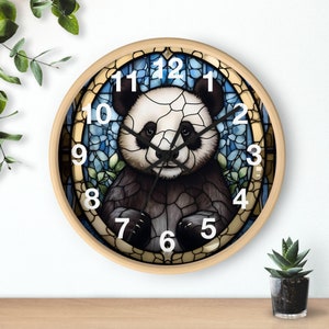Panda Wall Clock Adorable Panda Design, Silent Ticking, Whimsical ...