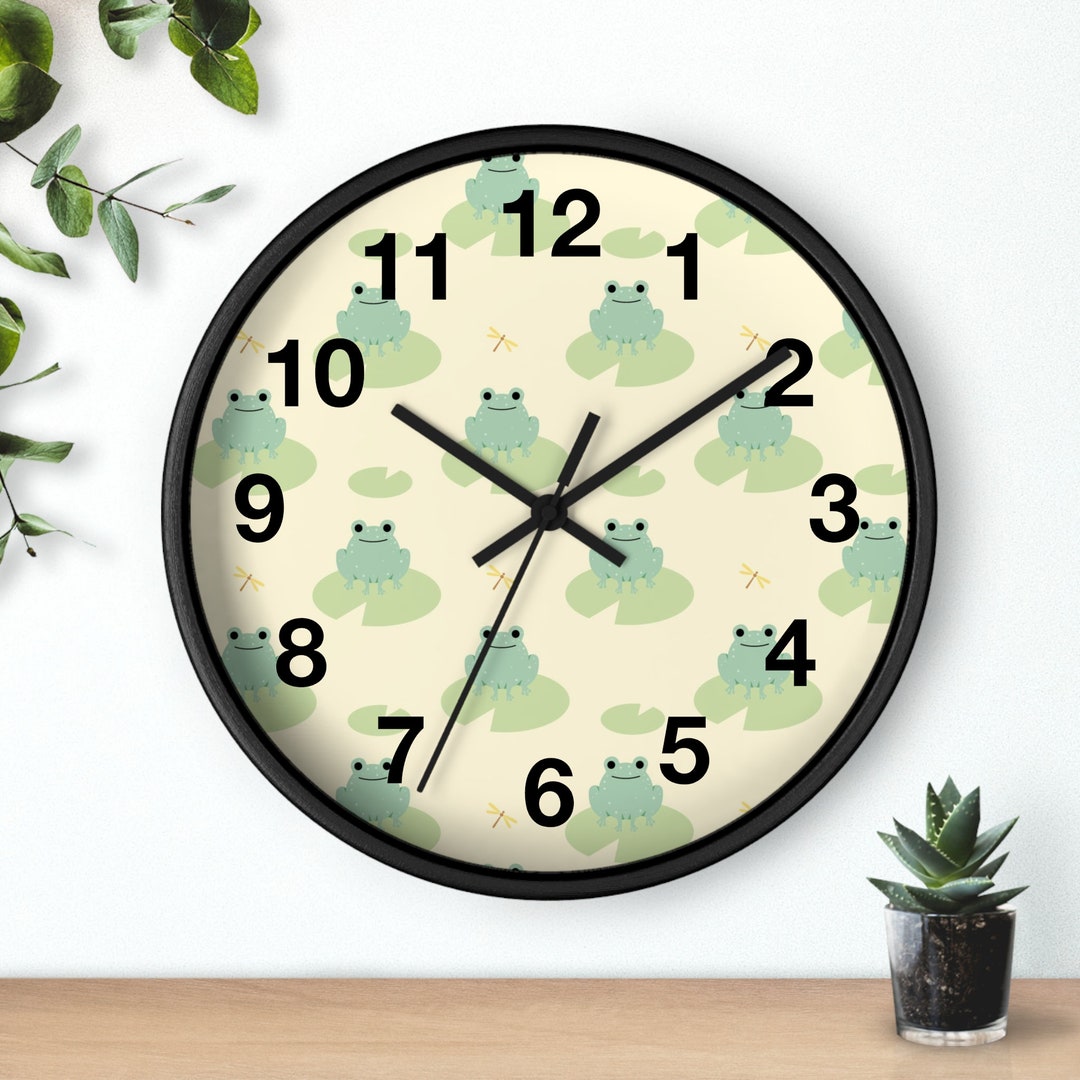 Whimsical Frog Wall Clock, Nature-inspired Decor, Silent Ticking, Wall ...