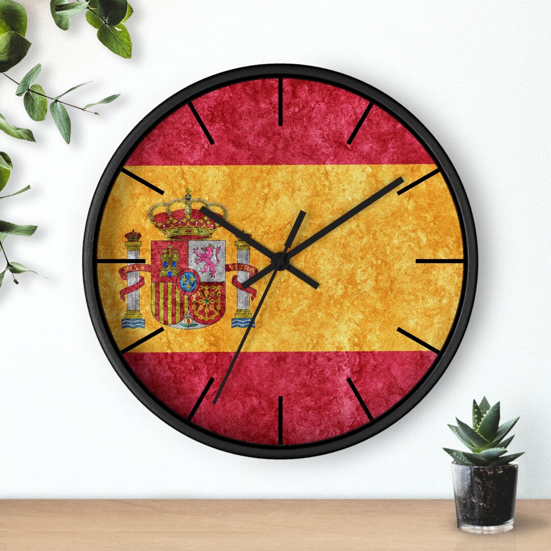 Spanish Flag Wall Clock Showcase Your Patriotism With This Spanish ...