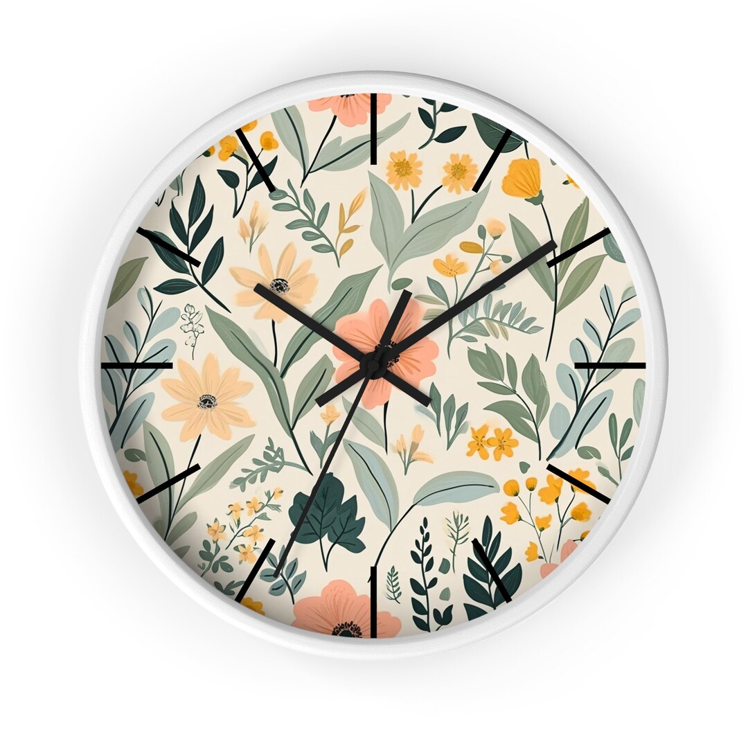 Flower Wall Clock, Pastel Flower Clock, Flower Clock, Pretty Flower ...