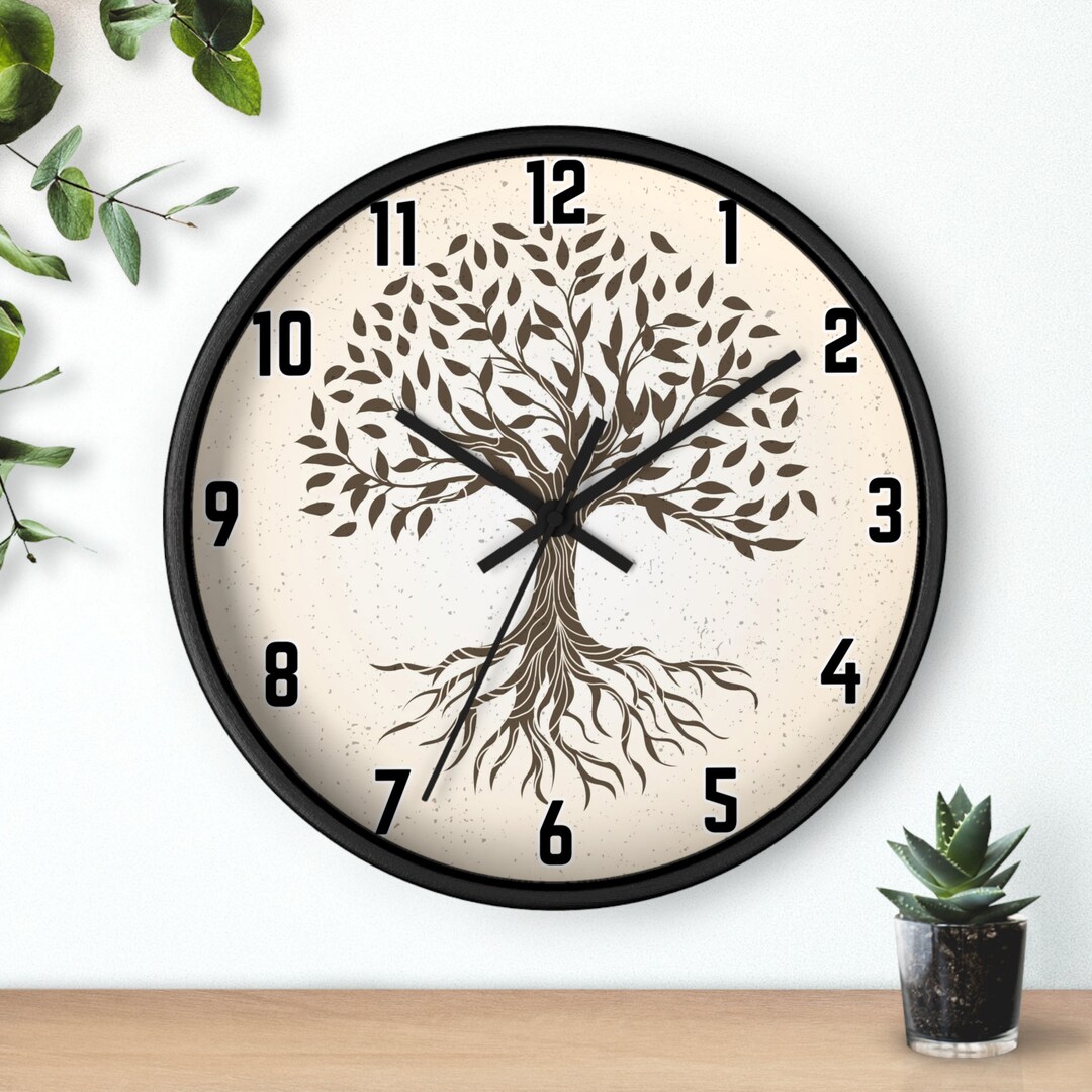 Tree of Life Wall Clock, Wooden Wall Clock, Colorful Clock, Wall Clock ...