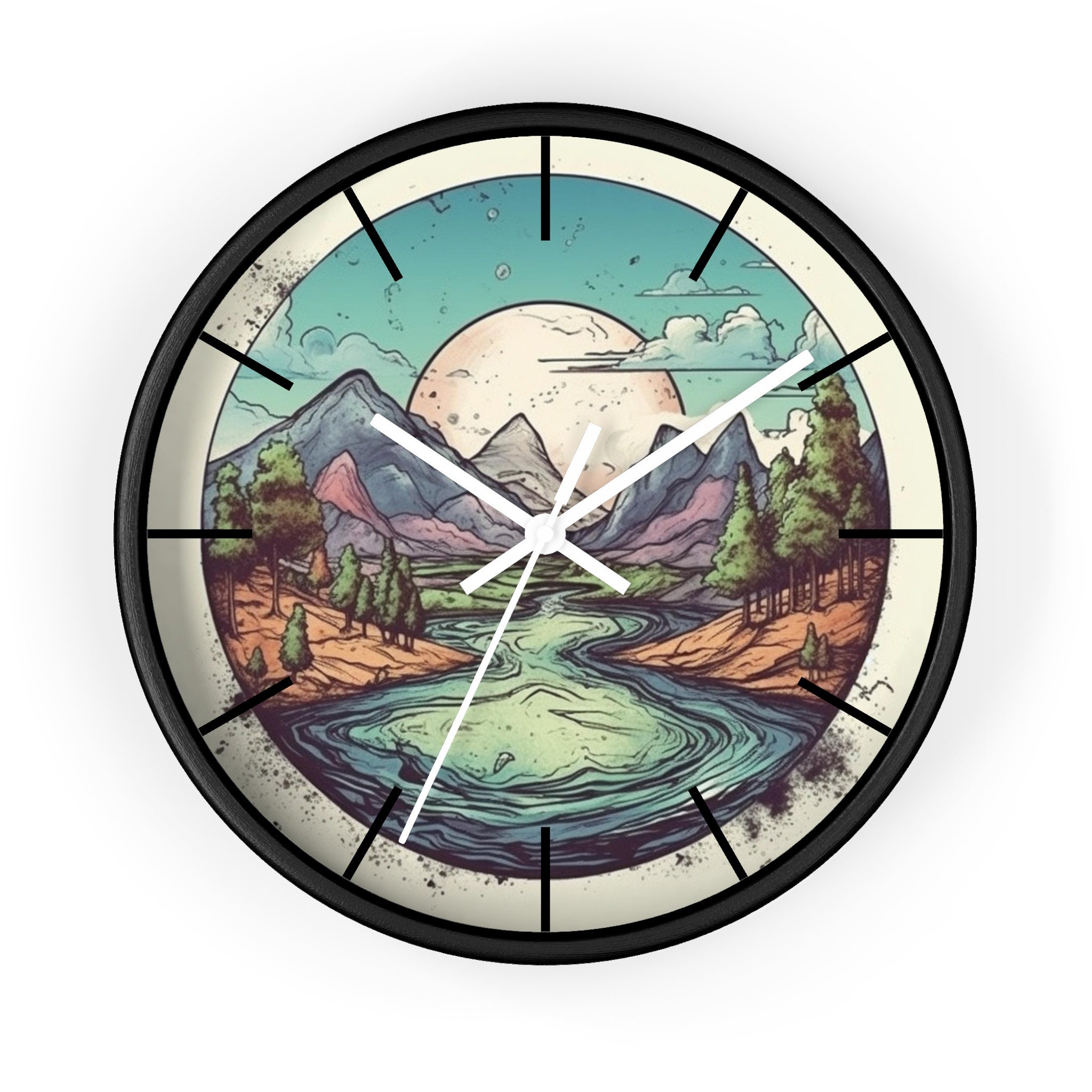 Mountainscape Wall Clock Bring the Beauty of the Mountains Into Your ...
