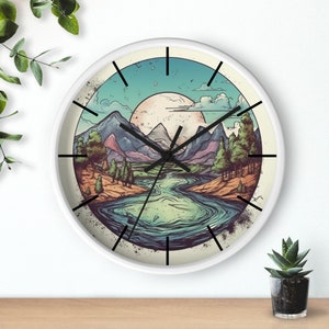 Mountainscape Wall Clock Bring the Beauty of the Mountains Into Your ...
