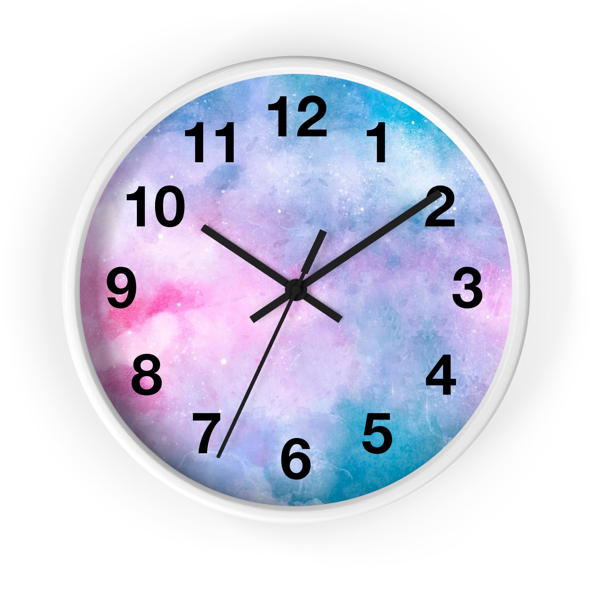Simple Wall Clock With Numbers Unique Wall Clock, Pastel Colors Clock ...
