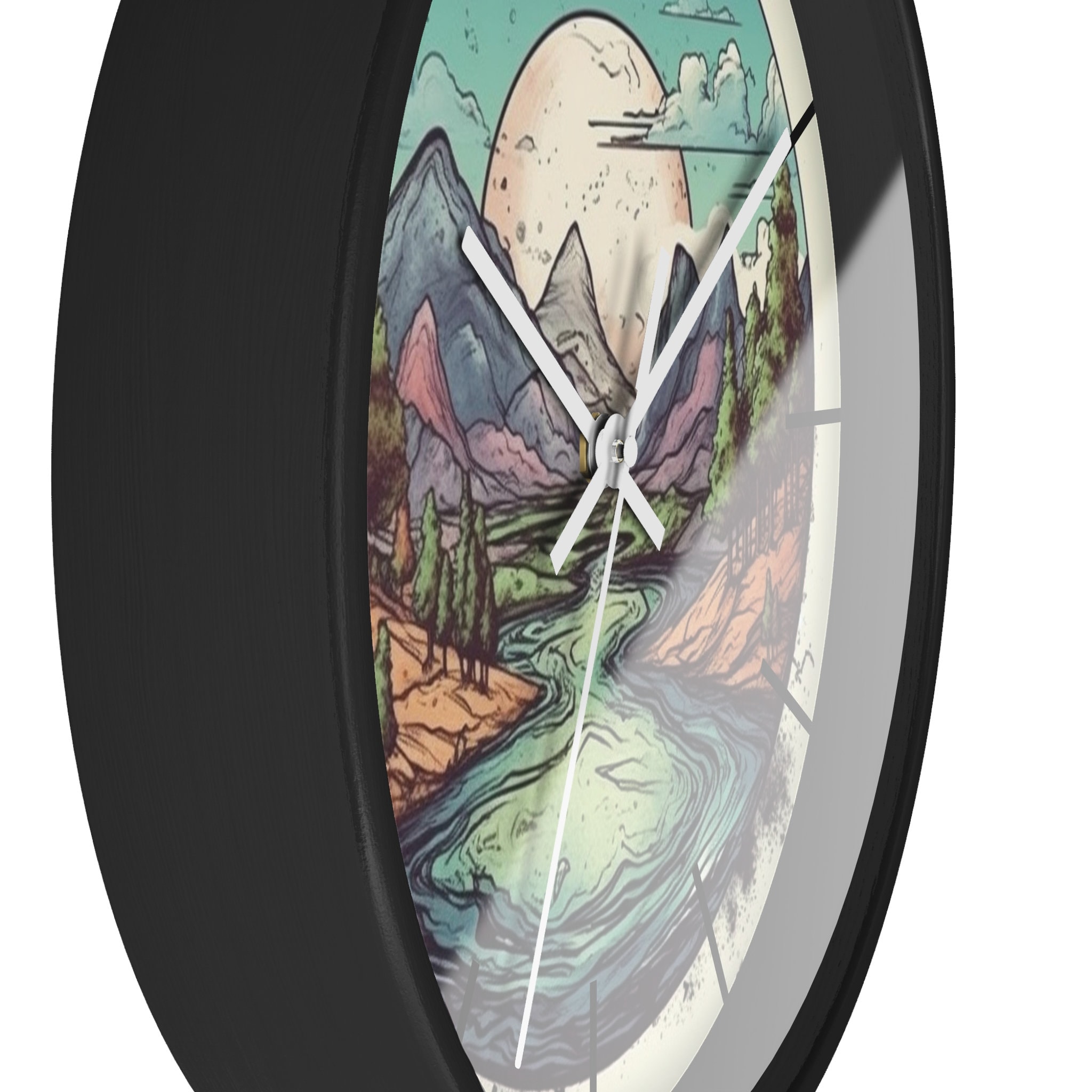 Mountainscape Wall Clock Bring the Beauty of the Mountains Into Your ...