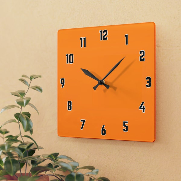 Orange Clock - Etsy