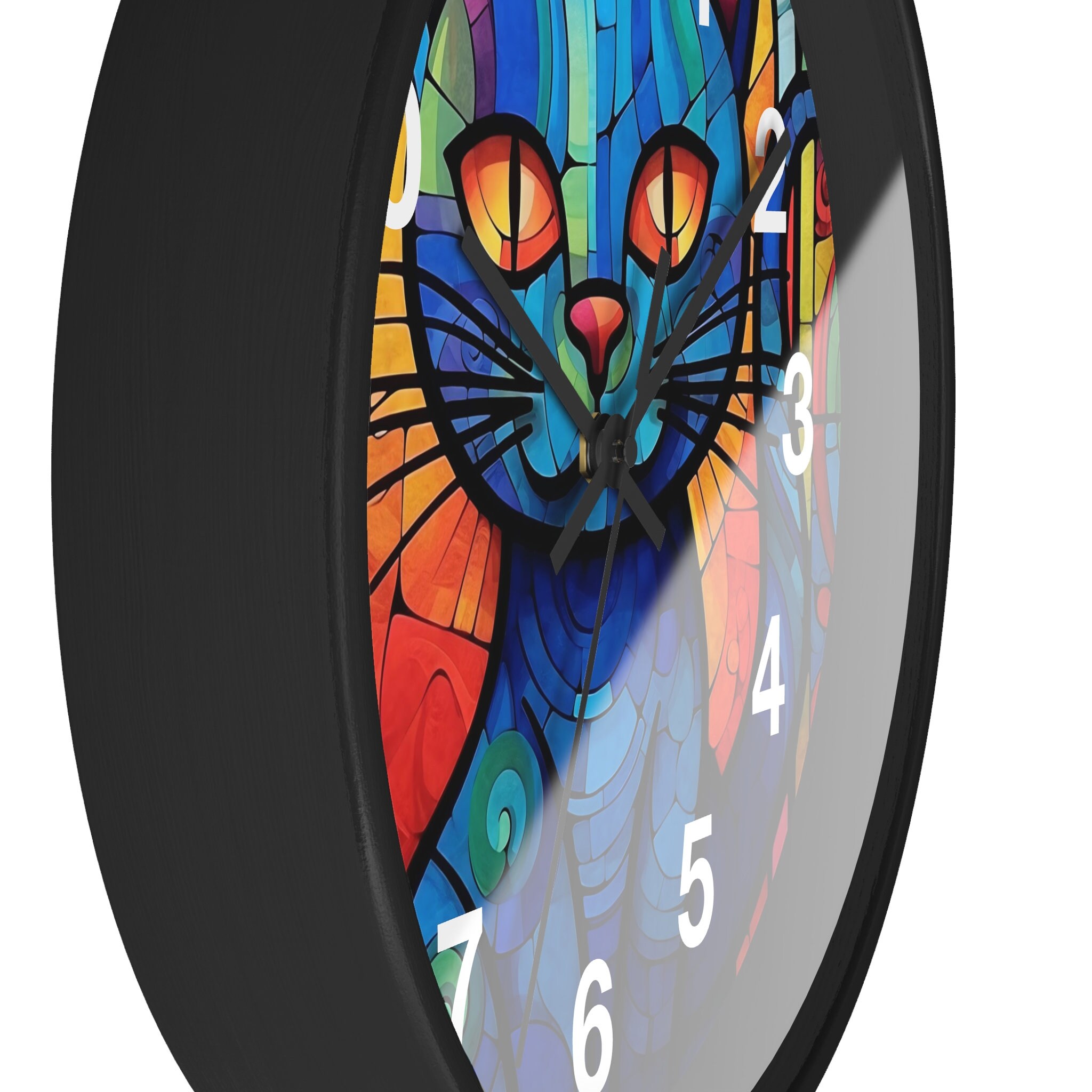 Unique Cat Wall Clock Modern Feline Decor Silent Ticking - Etsy