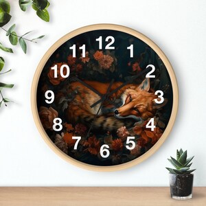 Vintage Fox Wall Clock William Morris Inspired, Fox Design, Woodland ...