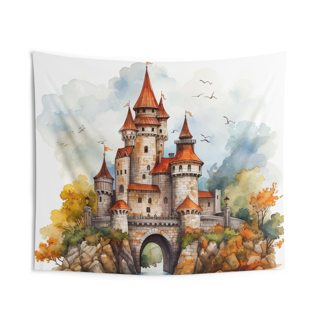 Medieval Castle Tapestry Gothic Stone Majesty for Walls, Artful ...