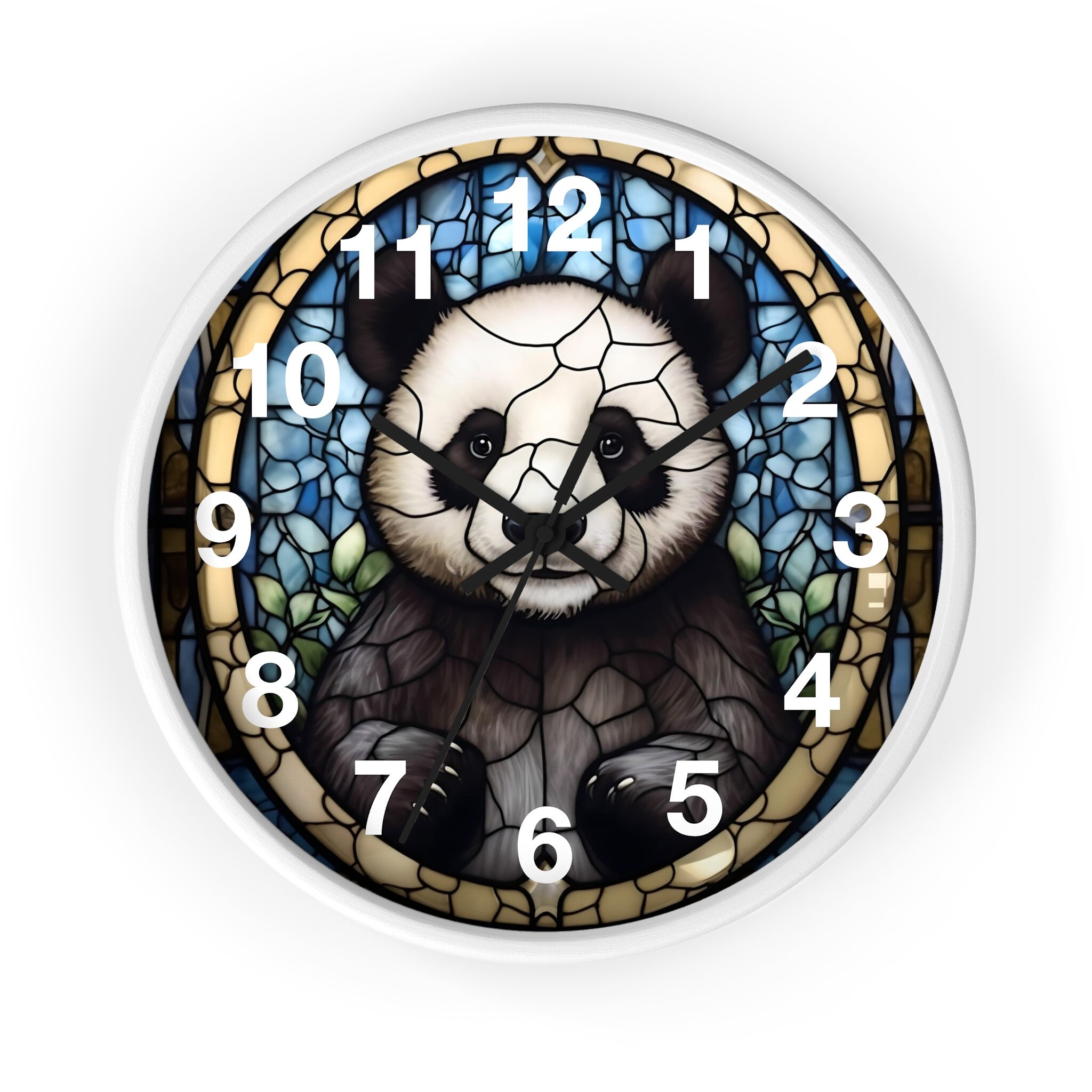 Panda Wall Clock Adorable Panda Design, Silent Ticking, Whimsical ...