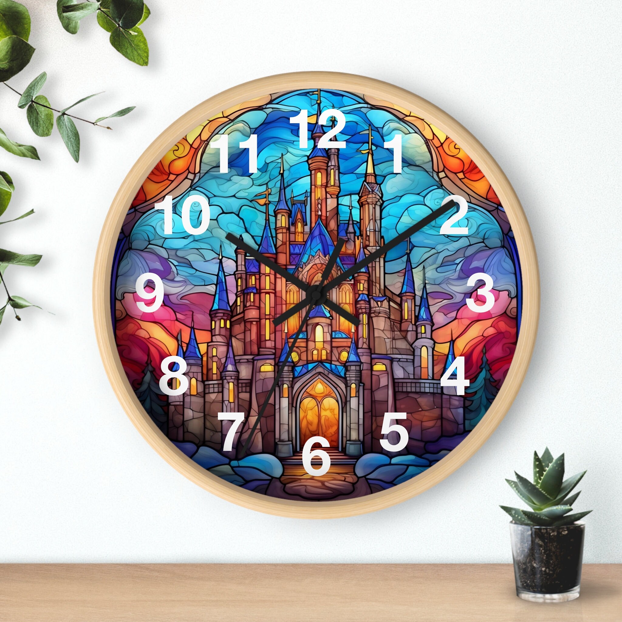 Enchanted Castle Wall Clock Magical Home Decor, Silent Ticking, Fairy ...