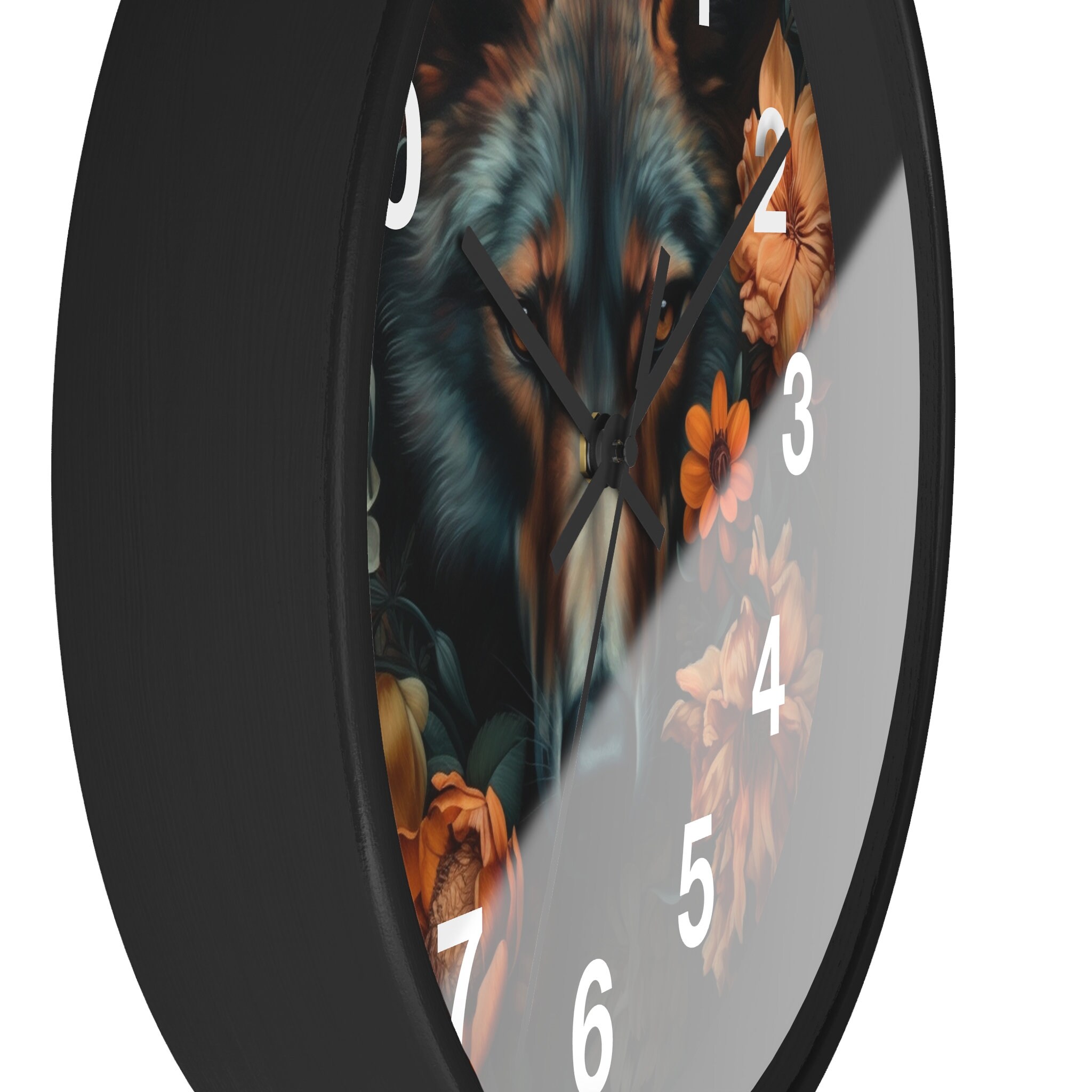 Wolf Wall Clock Silent Ticking, Rustic Style, Farmhouse Decor, Home and ...