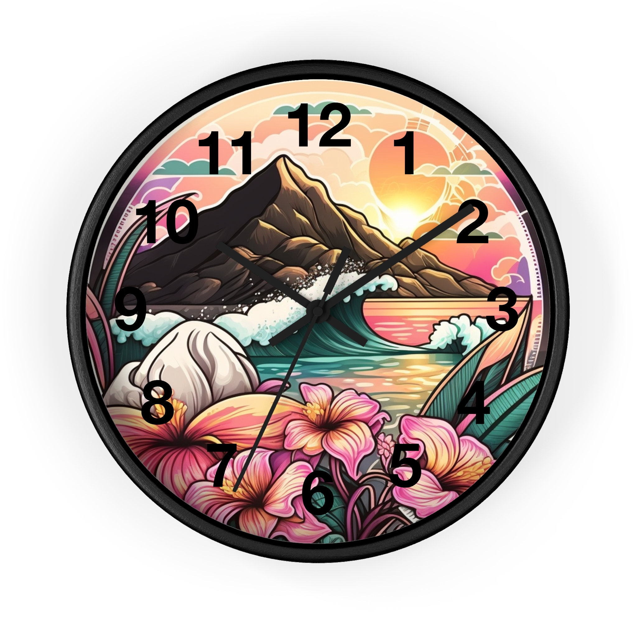 Hawaiian Wall Clock, Wooden Wall Clock, Personalized Gifts, Wall Clock ...