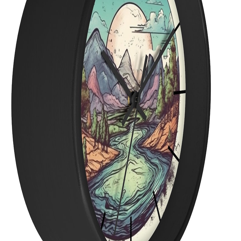 Mountainscape Wall Clock Bring the Beauty of the Mountains - Etsy