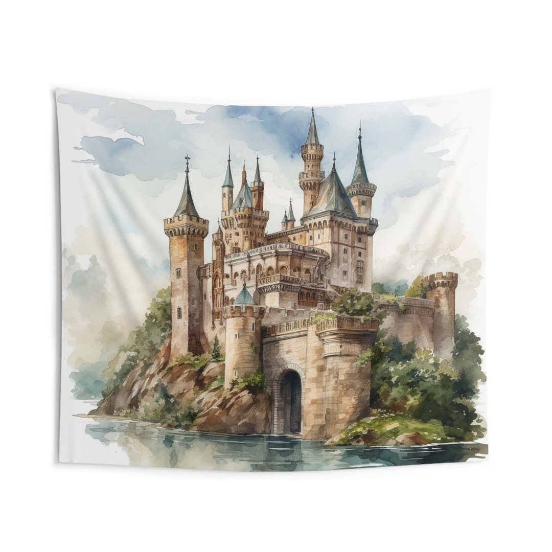 Medieval Castle Tapestry Royal Elegance Wall Art for Home Decor, Artful ...
