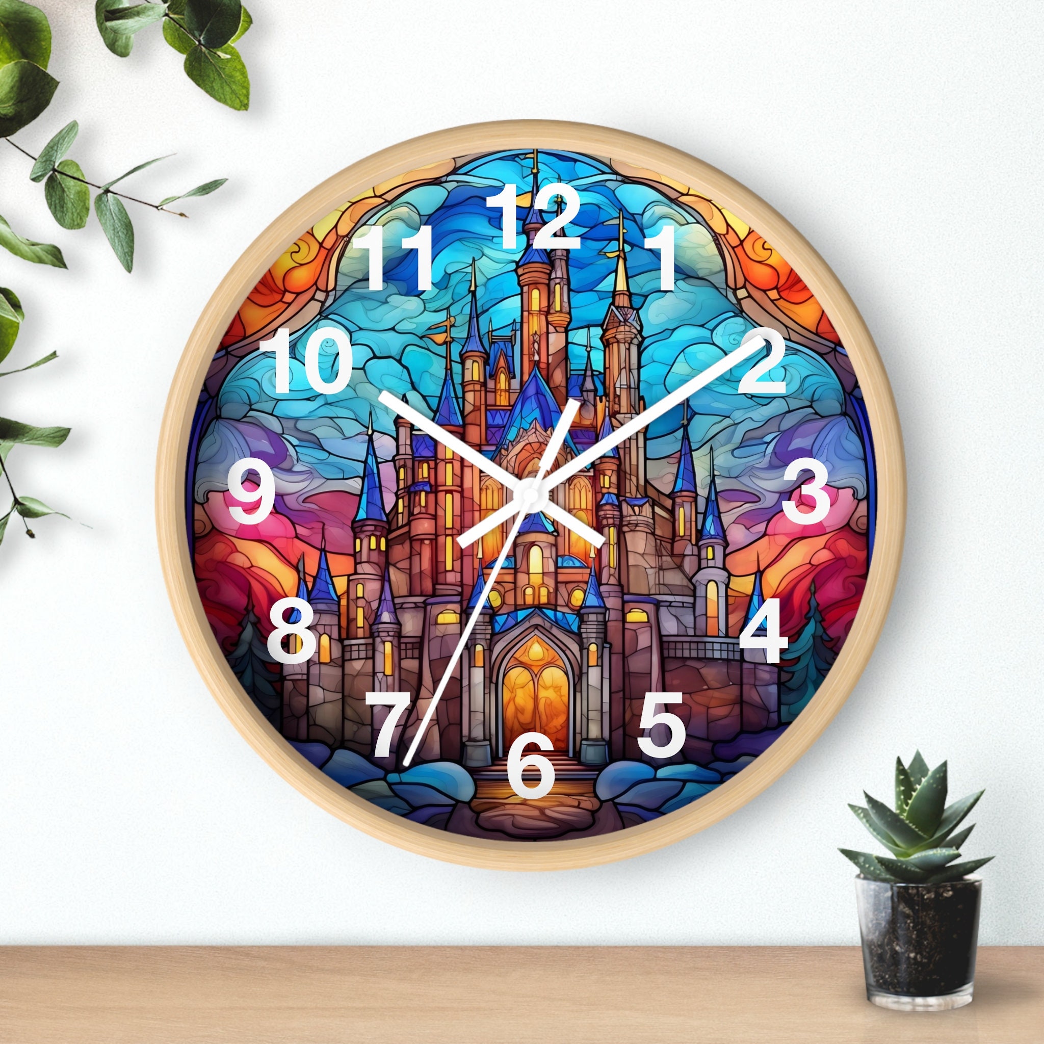 Enchanted Castle Wall Clock Magical Home Decor, Silent Ticking, Fairy ...
