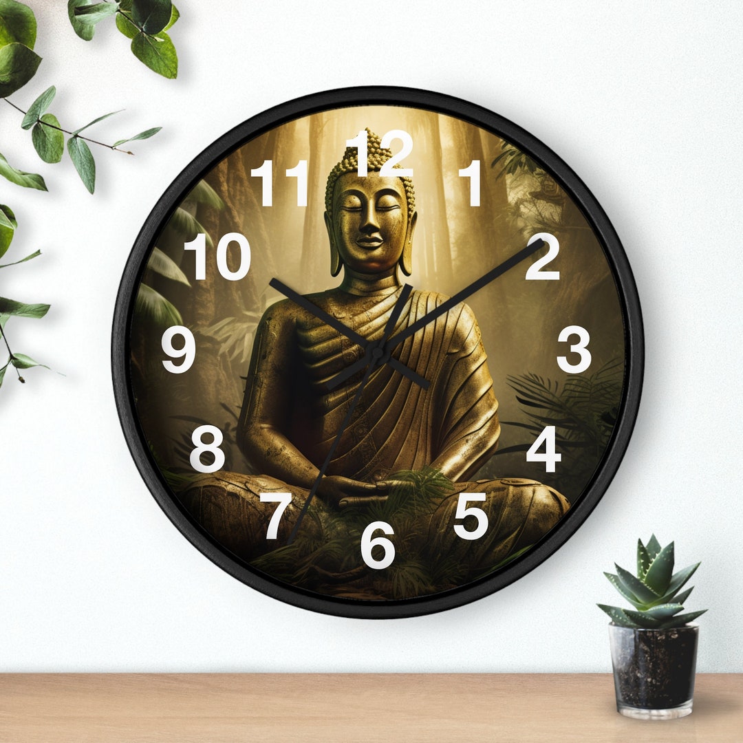 Zen Tranquility: Buddha Wall Clock Spiritual Home Decor Wall Clock ...