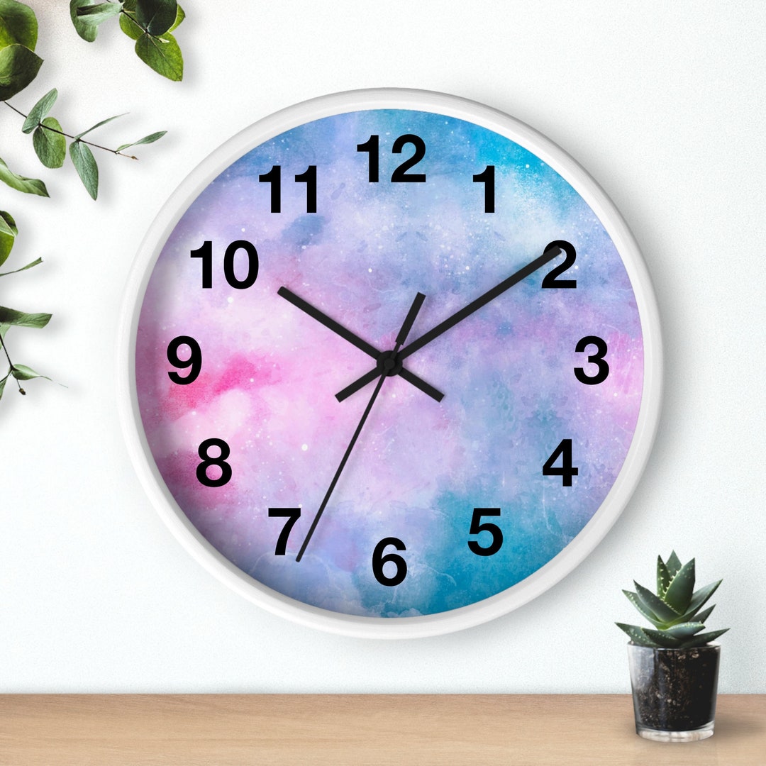 Simple Wall Clock With Numbers Unique Wall Clock, Pastel Colors Clock ...