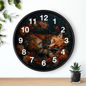 Vintage Fox Wall Clock William Morris Inspired, Fox Design, Woodland ...