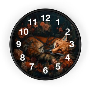 Vintage Fox Wall Clock William Morris Inspired, Fox Design, Woodland ...