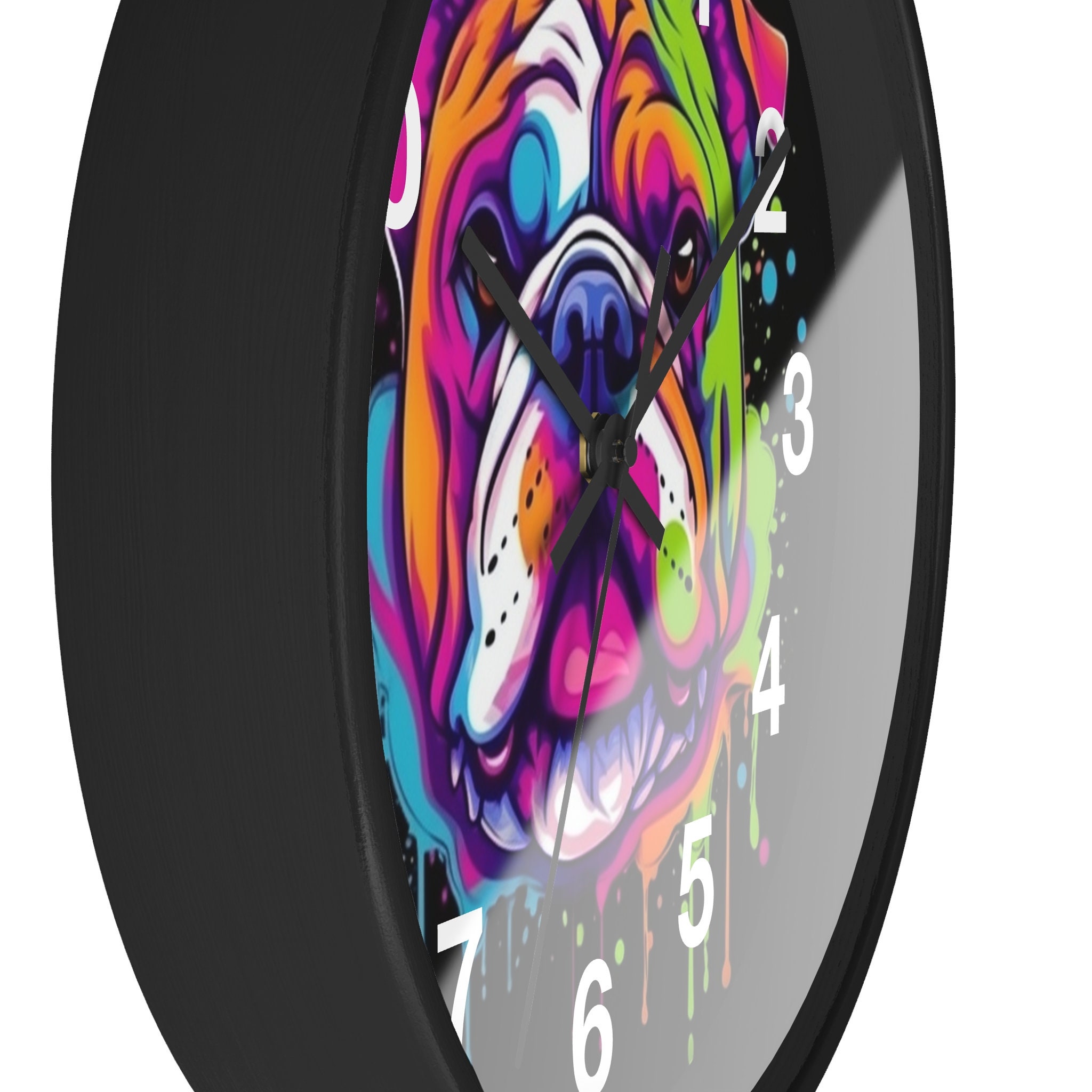 Neon Bulldog Clock: Low Poly Design, Dog Lover Gift, Animal Theme ...