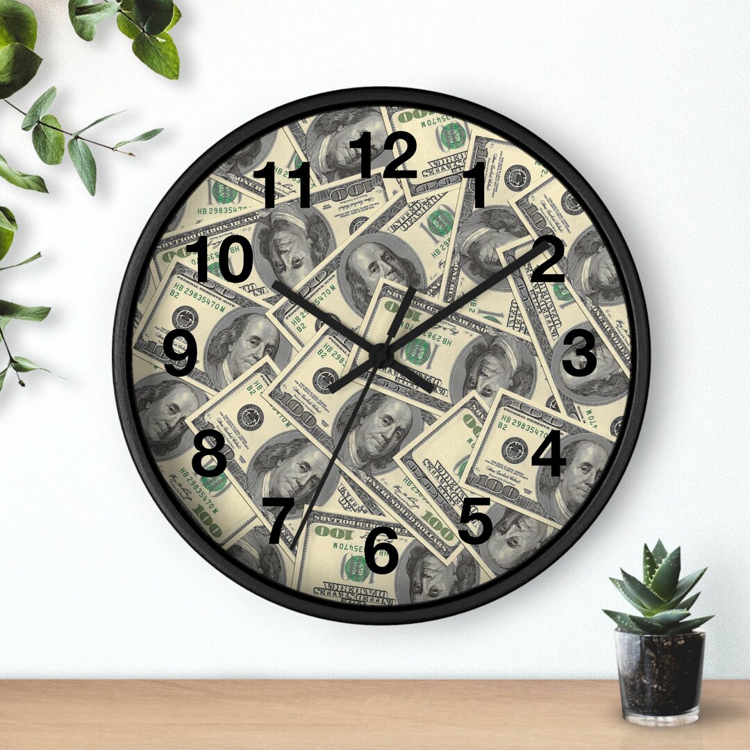 Money Dollar Wall Clock Unique Money-themed Decor, 10 Inch, Wall Clock ...